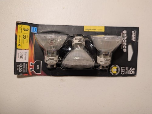 Feit Electric Enhance GU10 LED Light Bulbs 35W Equivalent Bright White ...
