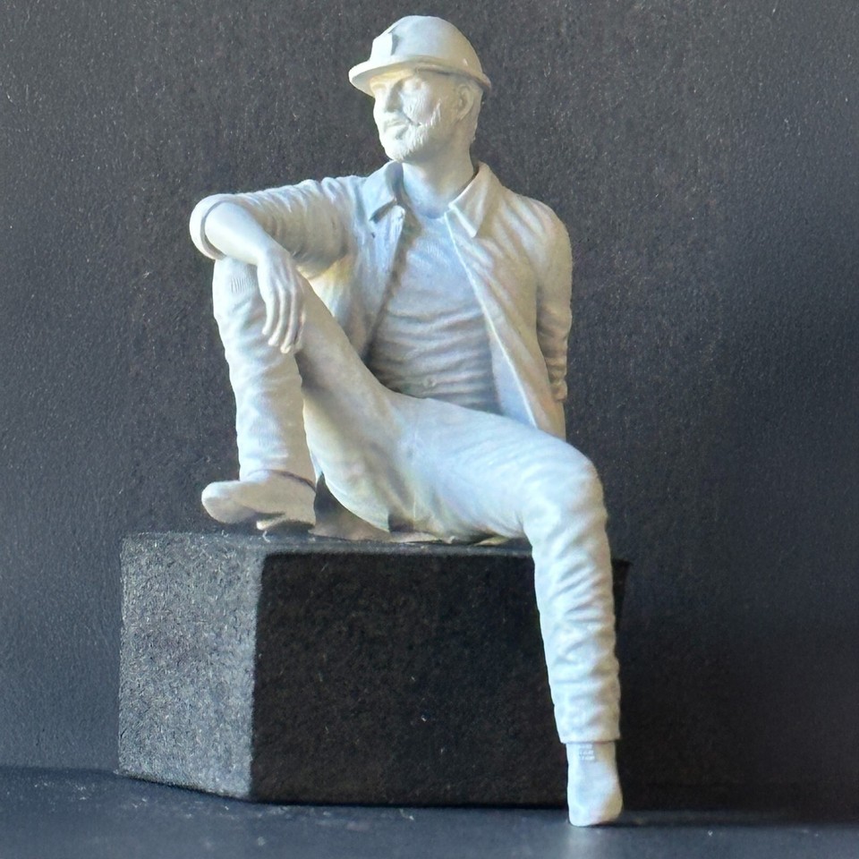 3D Resin Printed Figure - Many Scales - Variations of a Man Sitting ...