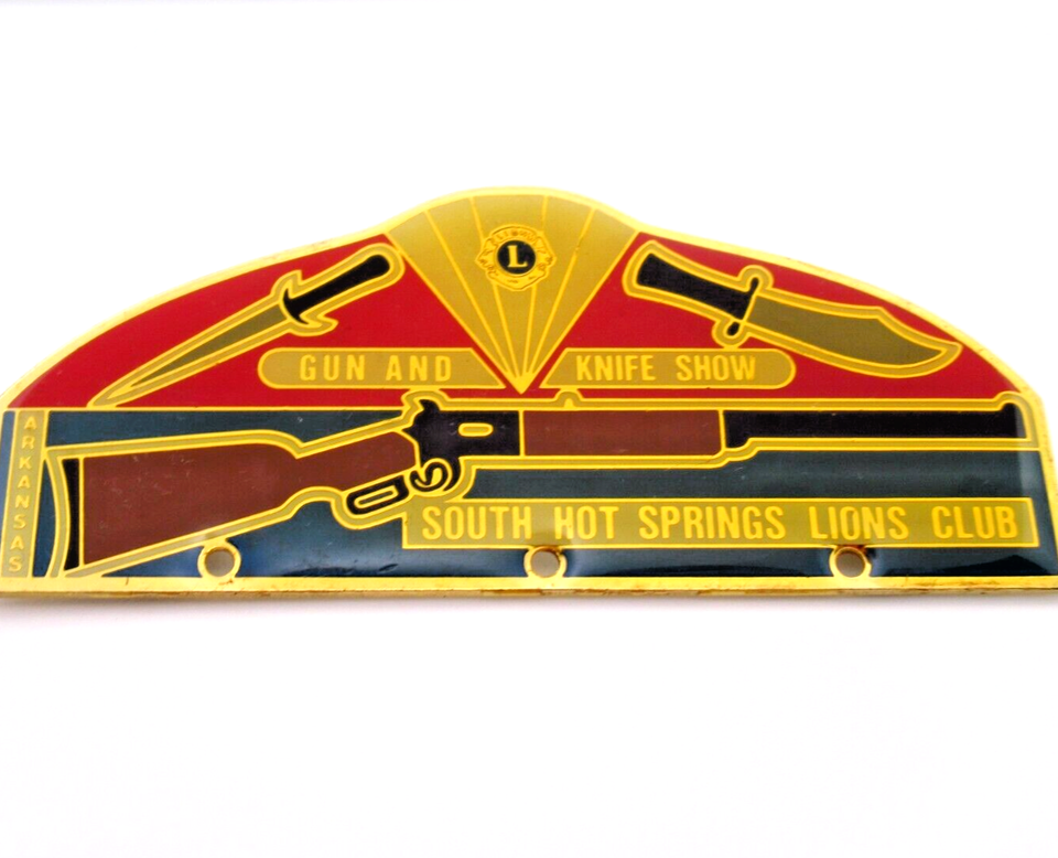 Gun & Knife Show Pin South Hot Springs Lions Club Rifle Knife Vintage ...