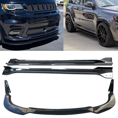 For Jeep Grand Cherokee SRT 17-2021 Front Bumper+Side Skirt Extension ...