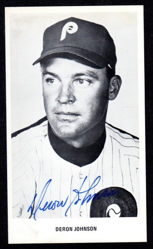 Deron Johnson PHILLIES 3-1/4 x 5-1/2 TEAM ISSUED PHOTO CARD #2 | eBay