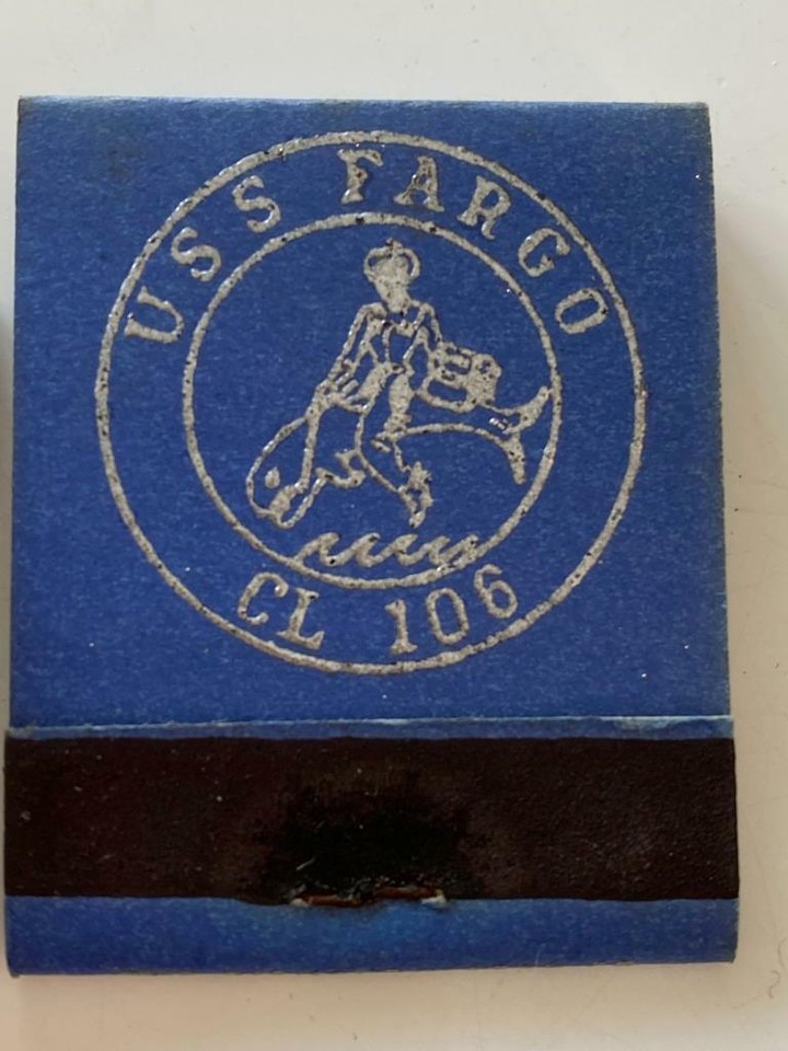 USS Fargo CL 106 Navy Ship Full Matchbook Set 2 Matches 1945-1950 ...