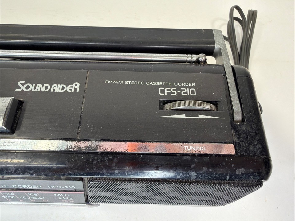 VTG Sony CFS-210 Sound Rider Boombox AM/FM Cassette Tape Black Tested ...