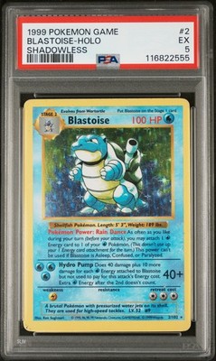 1999 POKEMON BASE SET SHADOWLESS #2 BLASTOISE-HOLO PSA 5 | eBay