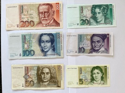 Deutsche Mark Schein Banknote neue Serie 5 10 20 50 100 200 DM ...