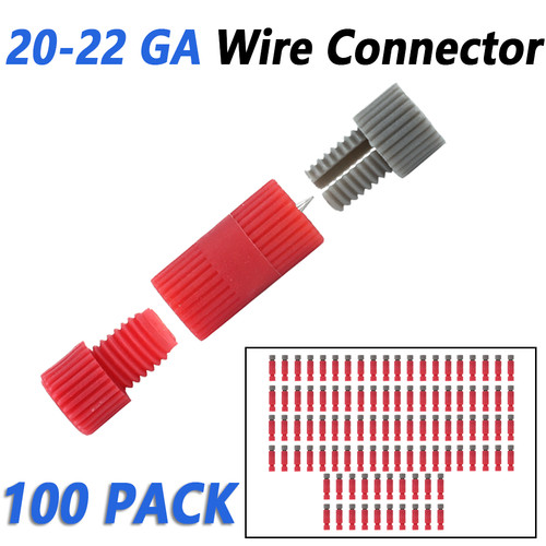 100 Pack 20-22 GA Wire Gauge Wire Connector Wiring Terminals Reusable ...