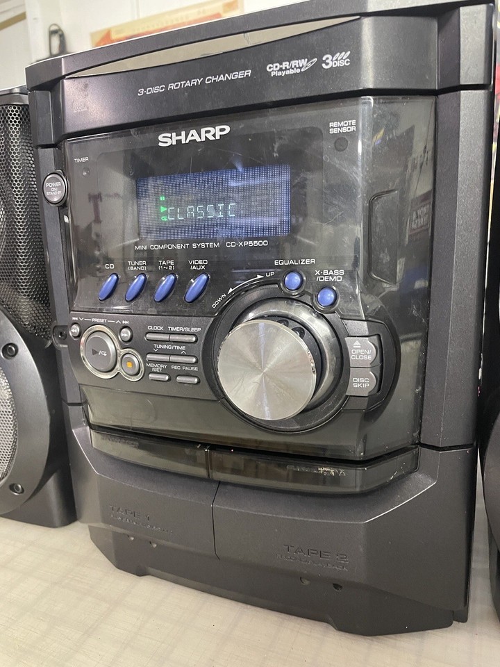 SHARP CD-XP550 CD Player Changer Double Cassette Decks WORKS READ! | eBay
