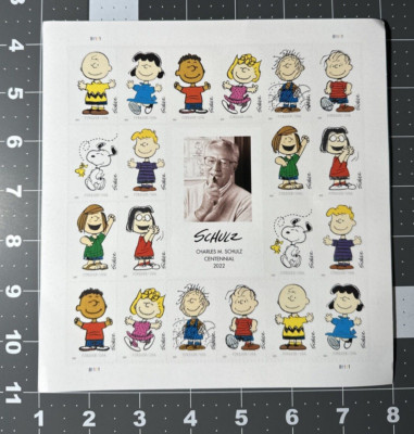 2022 SHEET/20 FIRST CLASS FOREVER STAMPS SCHULZ SNOOPY CHARLIE BROWN ...