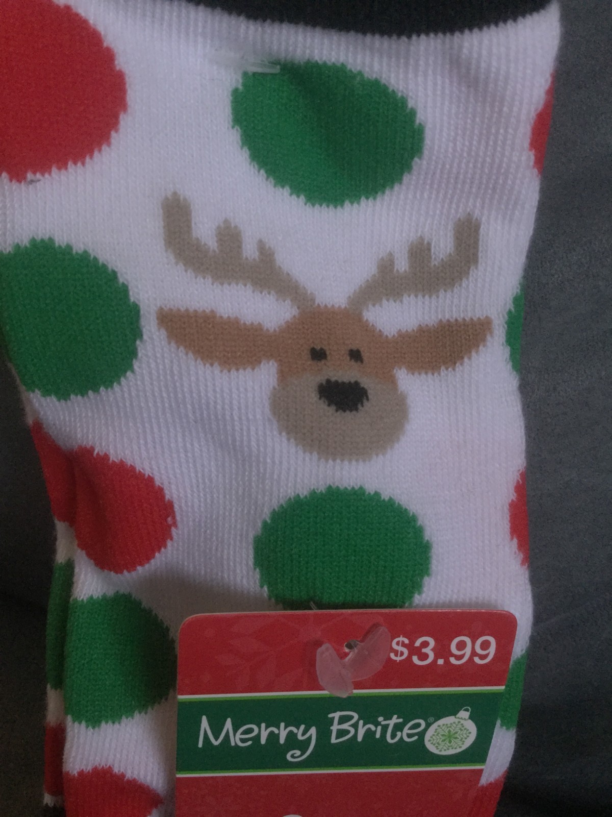 CVS MERRY BRIGHT POLKA DOT CREW SOCKS 1 PAIR FITS WOMEN'S SIZE 9-11 ...