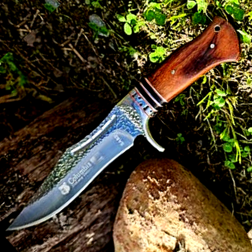 COLUMBIA Hunting Knife Large Fixed Blade Bowie Survival Camping Pocket ...