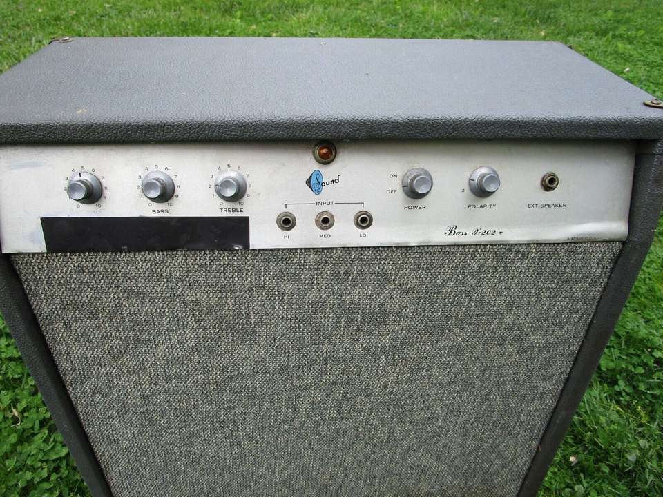 SOUND X-202+ BASS GUITAR TUBE AMP, 1960'S L.I. NY 1-15" SPEAKER, BIG ...