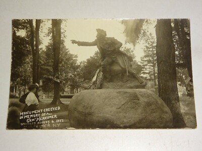 1907 Herkimer NY Postcard General Herkimer Monument Erected RPPC | eBay