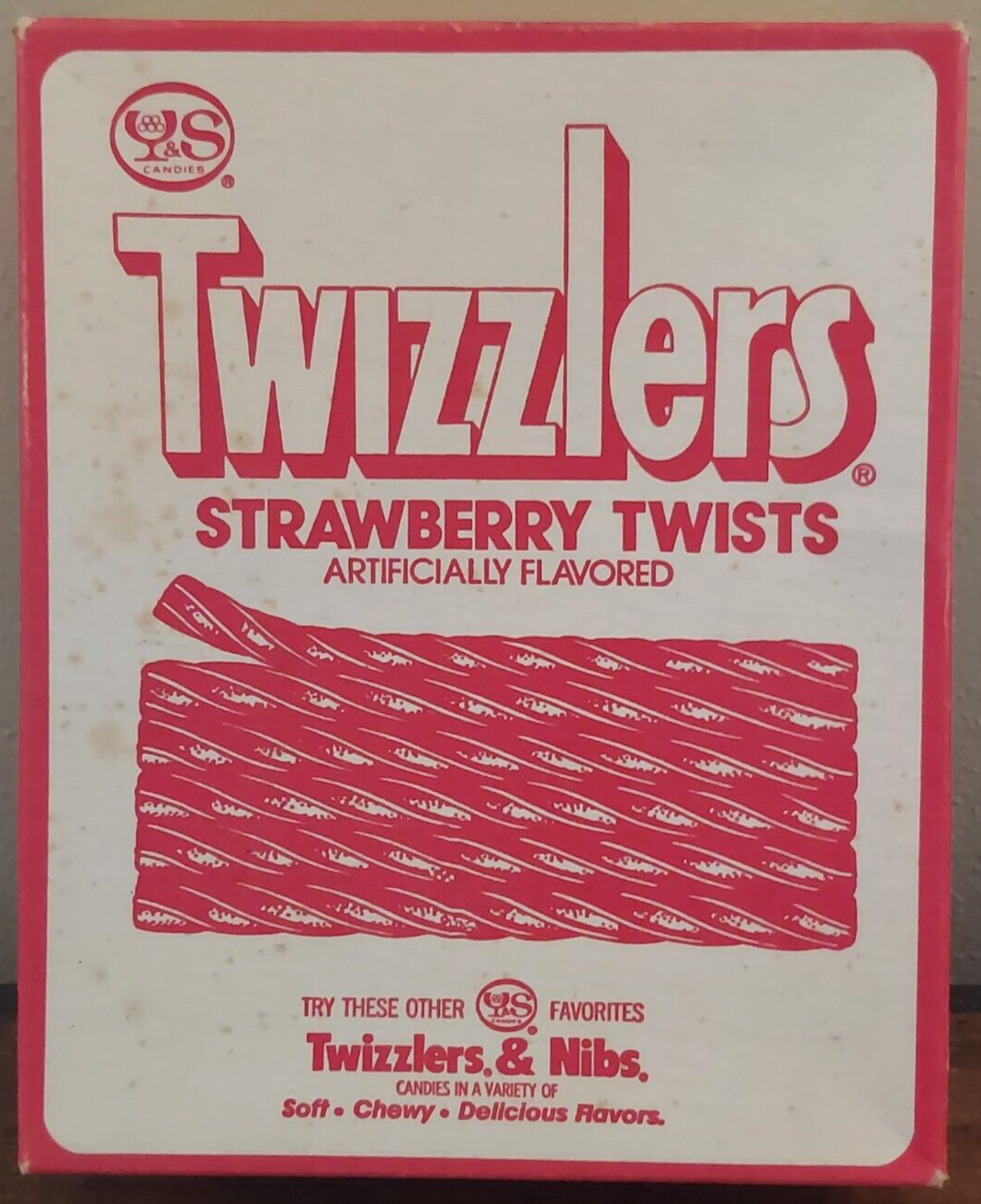 Vintage Twizzlers Licorice Candy Box Strawberry Twists Countertop 24 ...