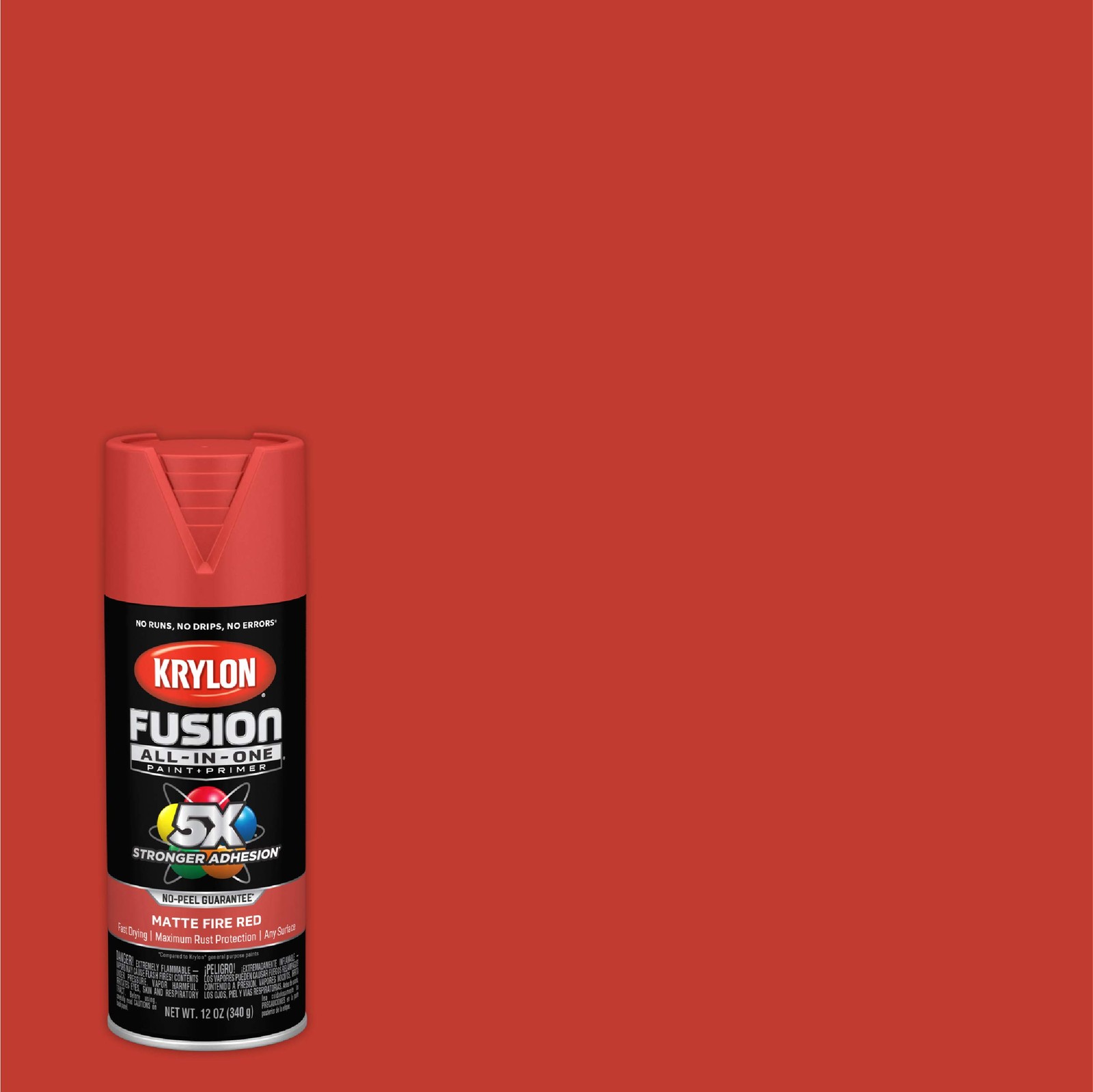Krylon All In One Spray Paint Fire Red 12 Ounce Indoor Outdoor Rust ...