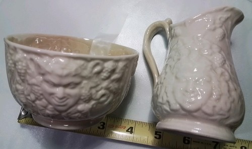 Irish Baleek - Third Black Mark Creamer & Sugar. 1926 - 1946. Rare Mask ...