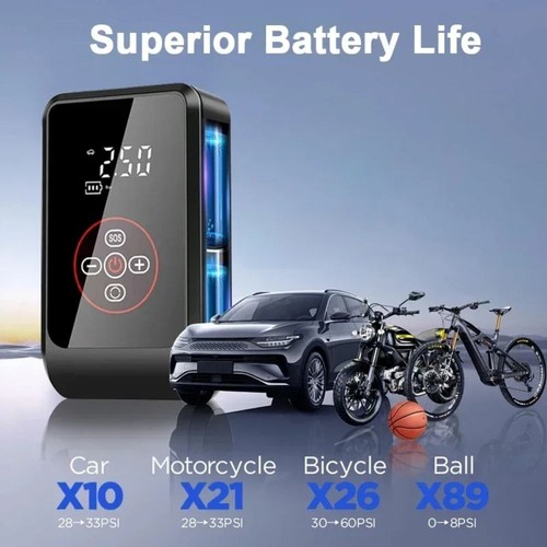 Rechargeable Car Tire Air Filler LED Display Motorcycle Tyre Inflator ...