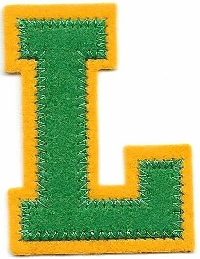 1 7/8" x 2 1/2" Green Yellow Block Letterman's Letter L Felt Patch | eBay