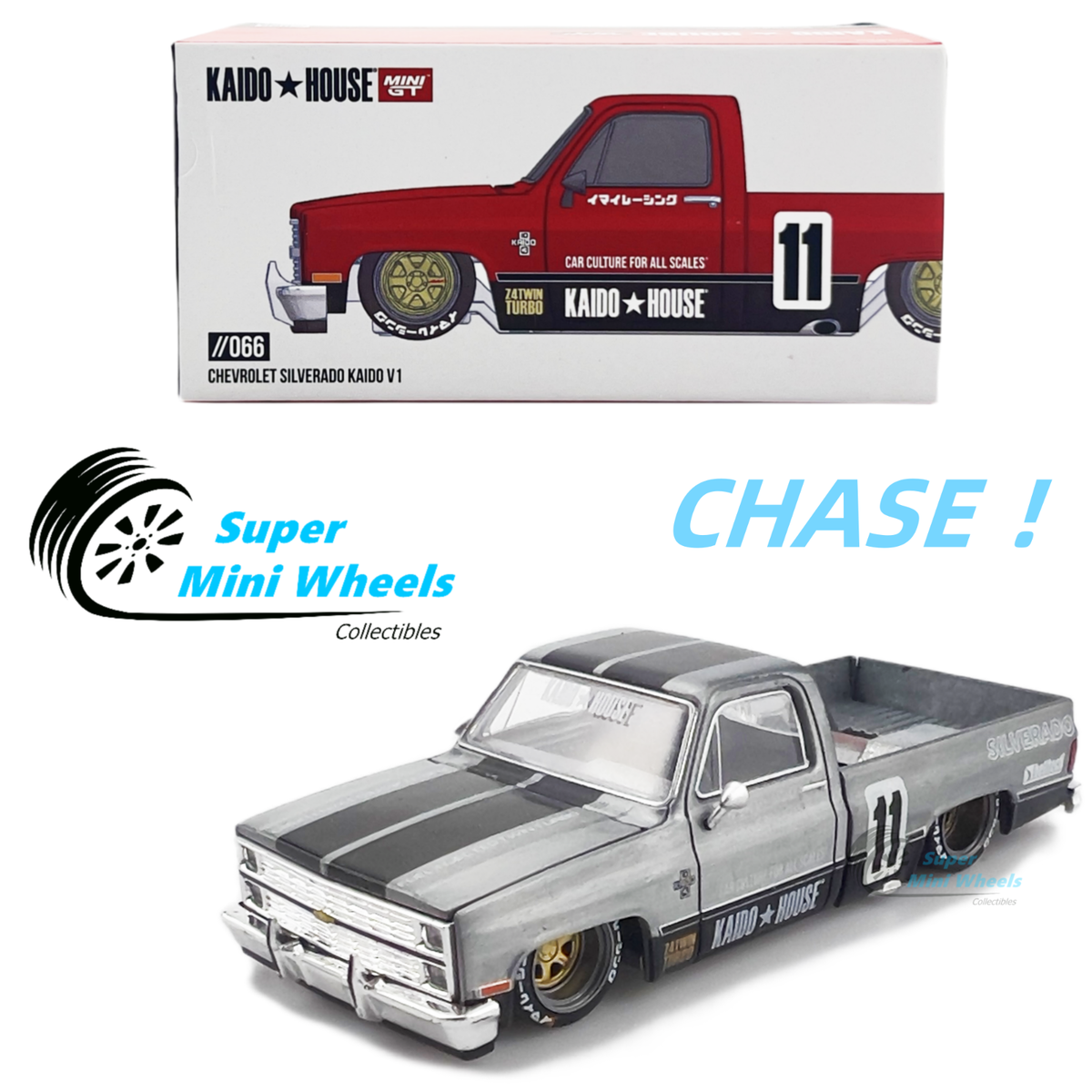 CHASE ! Mini GT x Kaido House 1:64 Chevrolet Silverado KAIDO CHASE ! Mini GT x Kaido House 1:64 Chevrolet Silverado KAIDO