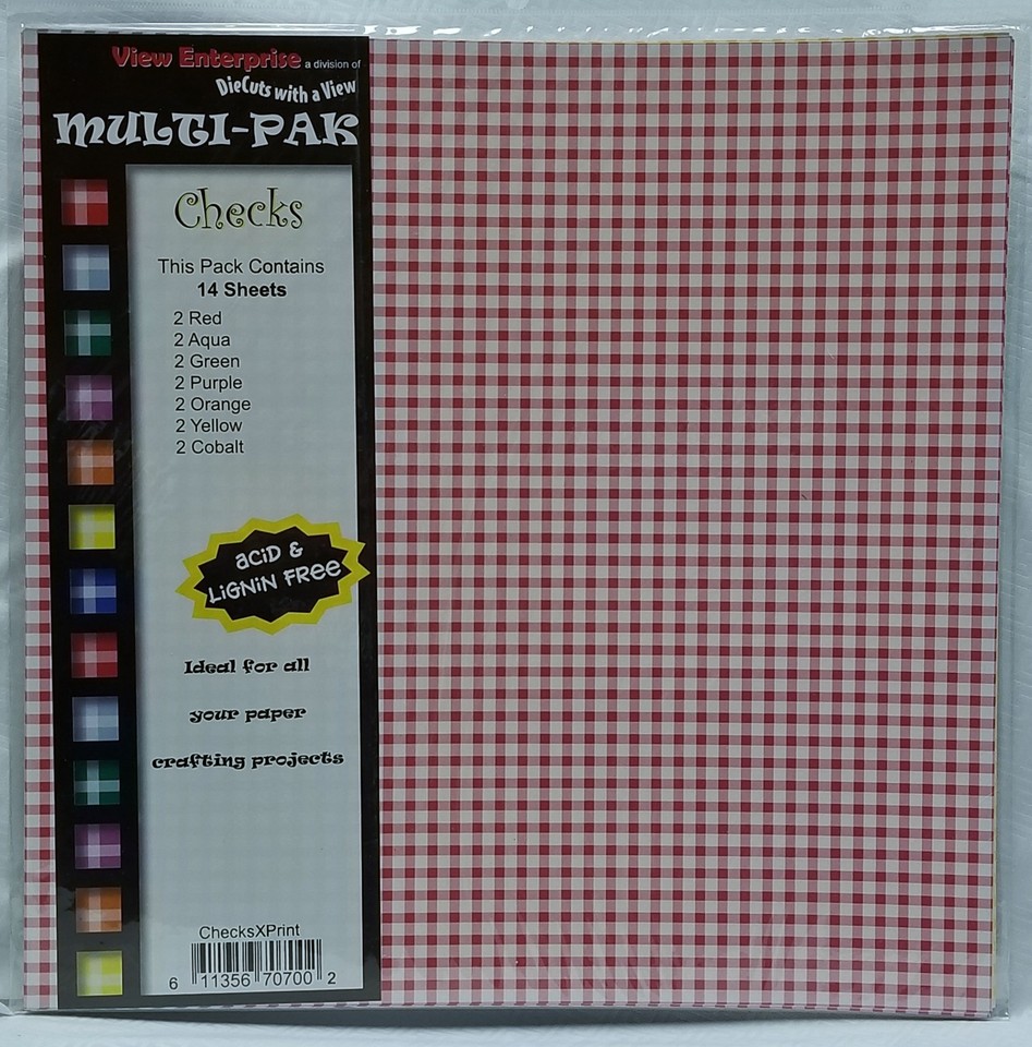 DCWV - 12" x 12" - PATTERNED PAPER MULTI PACKS - Gingham, Dots or Roses ...