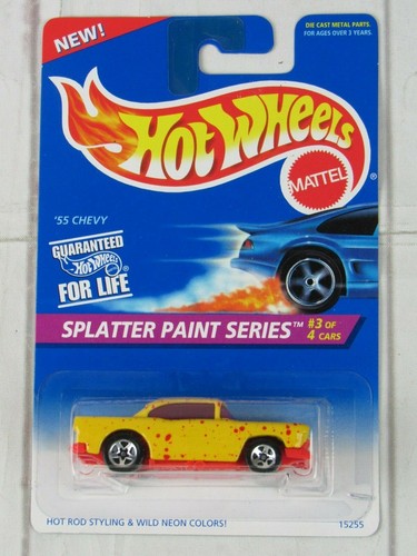 Hot Wheels 1996 #410 Splatter Paint Series #3/4 1955 Chevy Yellow | eBay