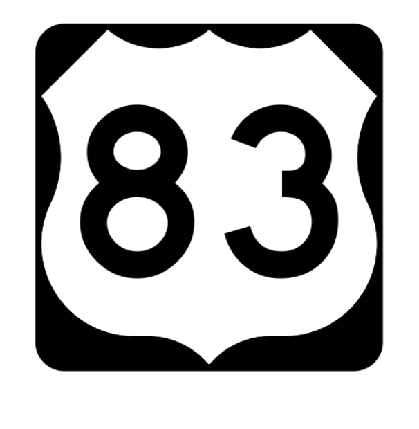 12" us route 83 highway road sign bumper sticker decal usa made | eBay