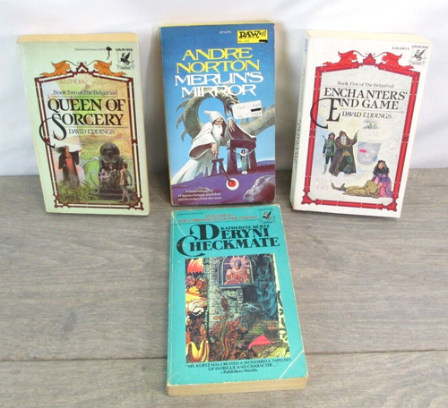 Fantasy Lot of 4 Merlin's Mirror,Enchanters' End Game,Deryni Checkmate ...