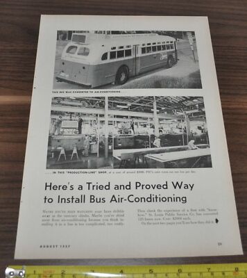 1957 GM Bus St. Louis Public Service Install Air-Conditioning Fleet ...