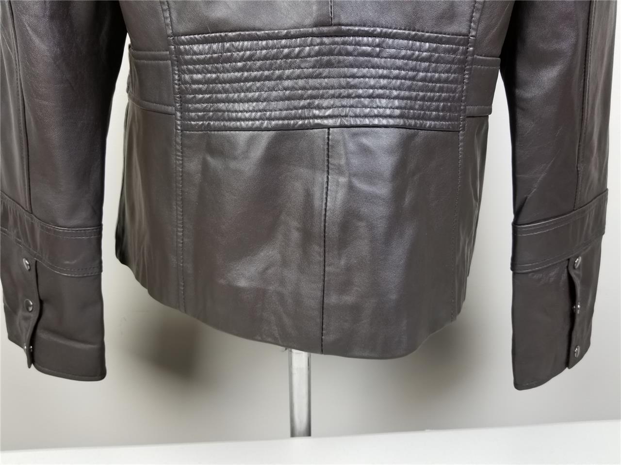 Excelled Collection Women's 100% Leather Jacket Size M Dark Brown ...