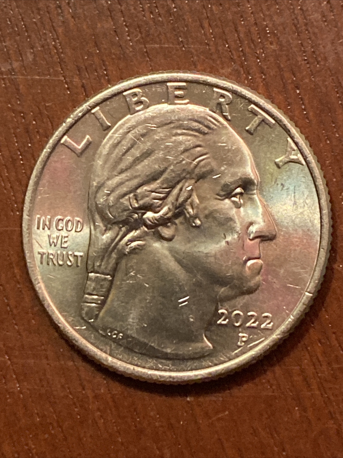 2022 P Quarter Very Rare Die Error Drooling George Flower In The Hair ...