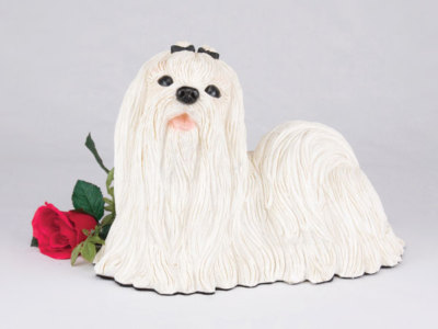 Large 126 Cubic Inches White Maltese Resin Urn for Cremation Ashes | eBay