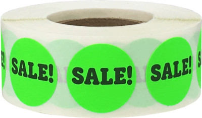 Sale Stickers Fluorescent Green 3/4 Inch Round Circle Dots 500 Total ...