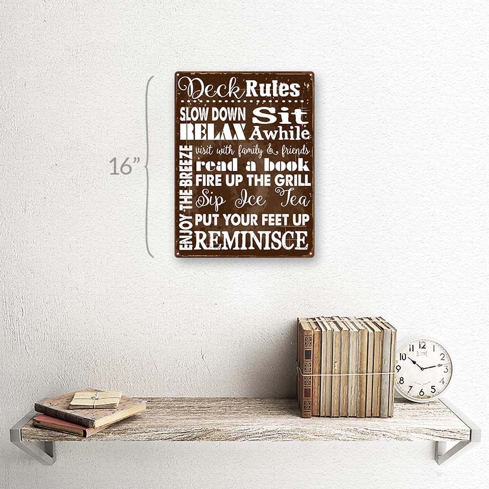 Deck Rules Metal Sign; Wall Decor for Porch, Patio, or Deck | eBay