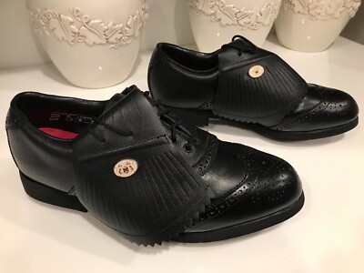 Macgregor Black Leather Golf Shoes Men's Size 8 Limited Edition Lace-Up ...