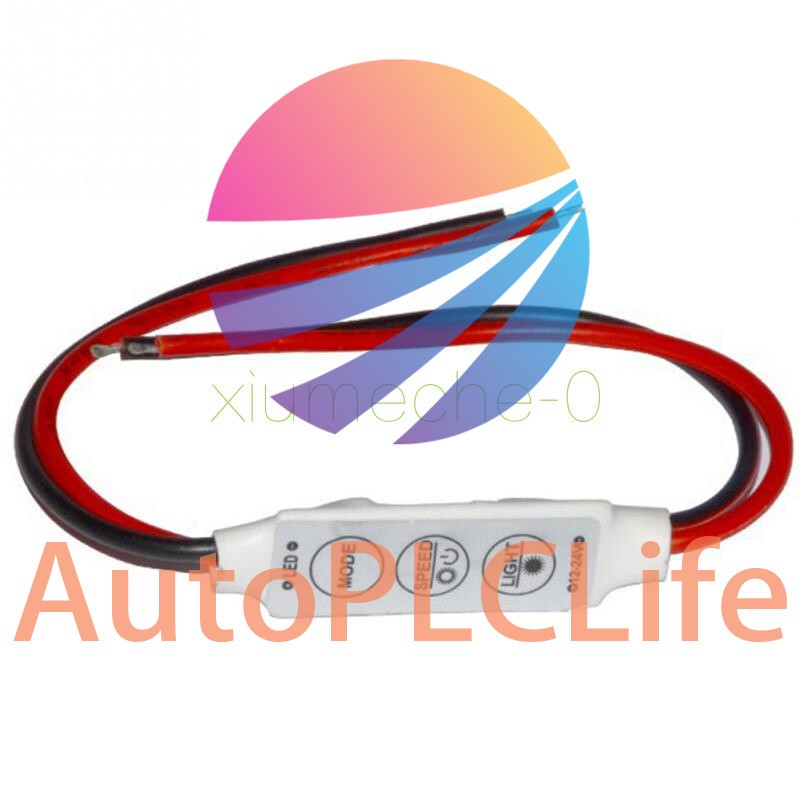 Mini 12V LED Strip Light Dimmer Controller with On Off Switch for 5050 ...