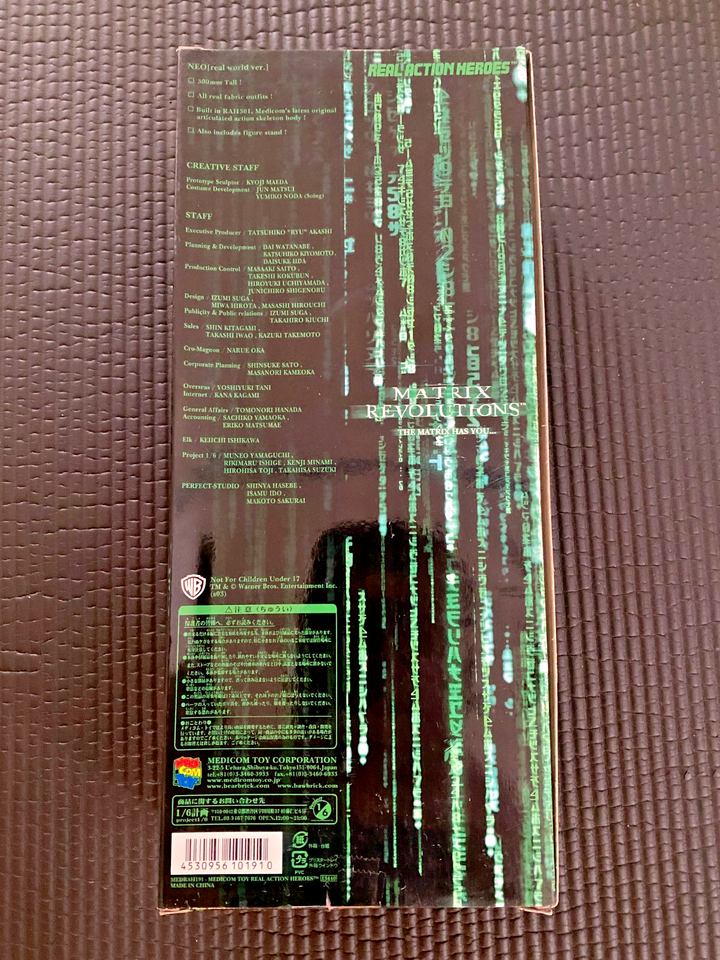 Medicom Toy The Matrix Revolutions Neo 1/6 scale RAH Action Figure Rare ...