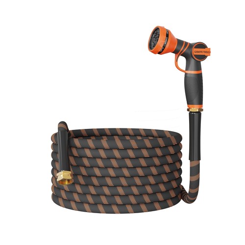 Non-Expandable Garden Hose 50FT 1/2” Lightweight Flexible Water Hoses ...