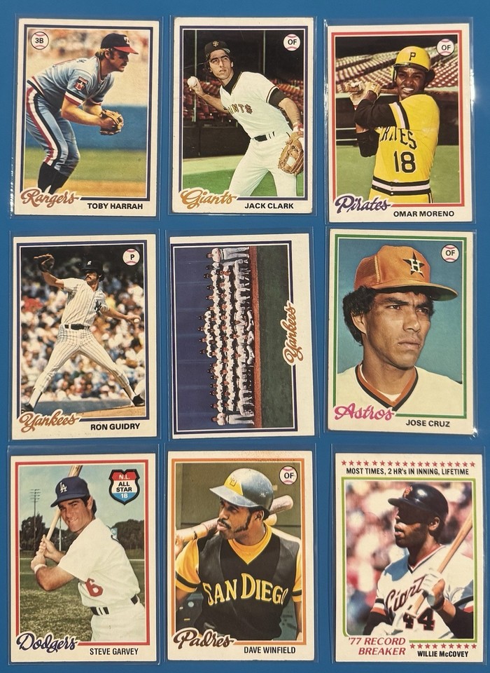 Vintage 1978 Baseball Cards Lot ~ Dave WINFIELD HOF Willie McCovey HOF ...