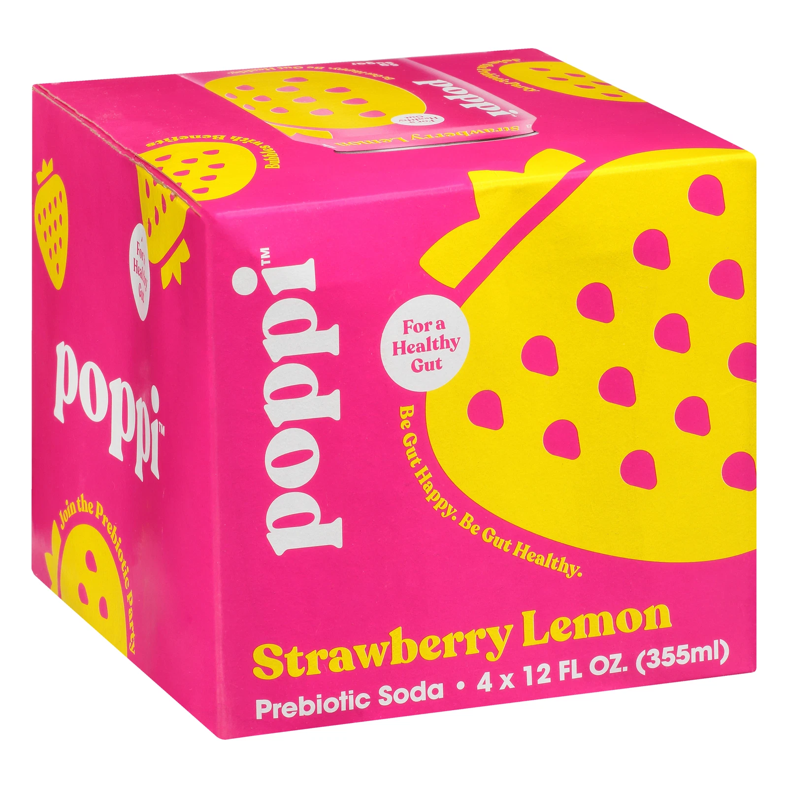 Poppi Strawberry Lemon Prebiotic Soda 4 Pack 48 Fl Oz (Pack Of 6) in ...