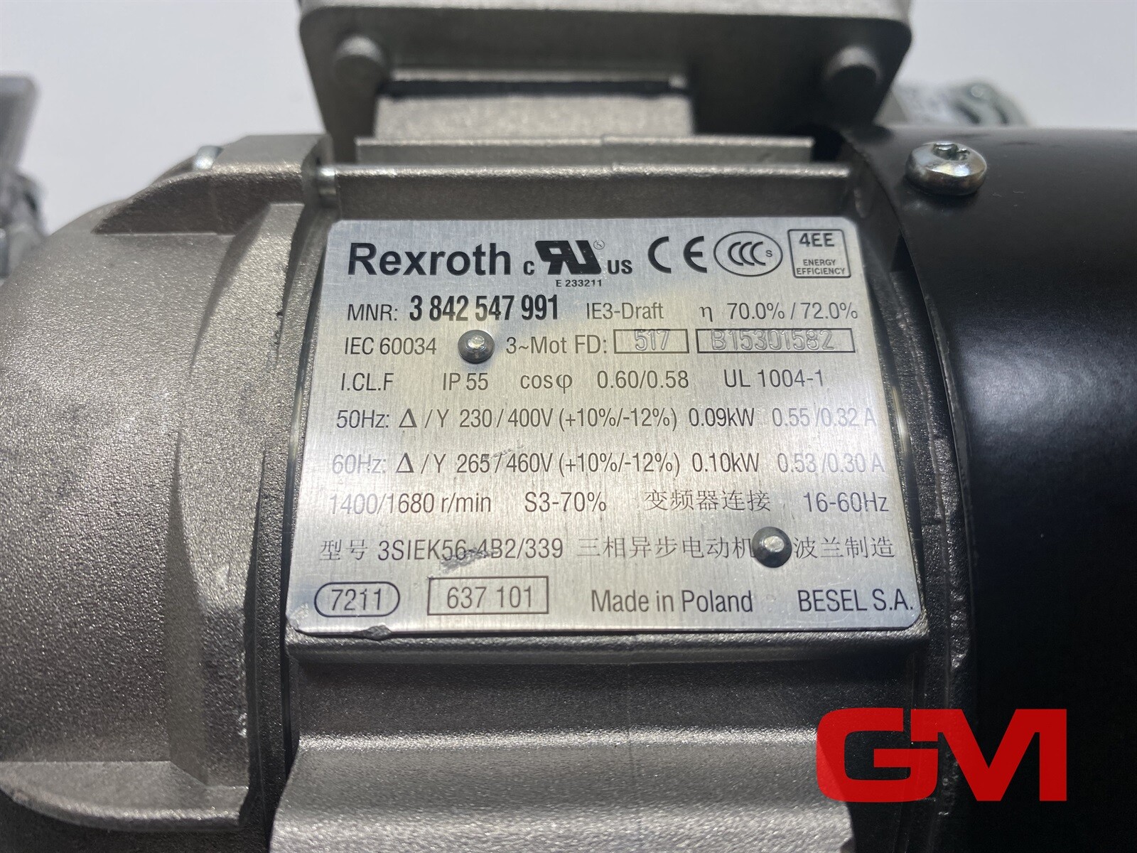 Rexroth Elektromotor 3SIEK56-4B2/339 electric motor MNR 3842547991 0,09 ...