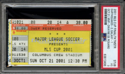 2001 MLS CUP FINAL Ticket Stub Galaxy San Jose Earthquakes PSA Dwayne ...