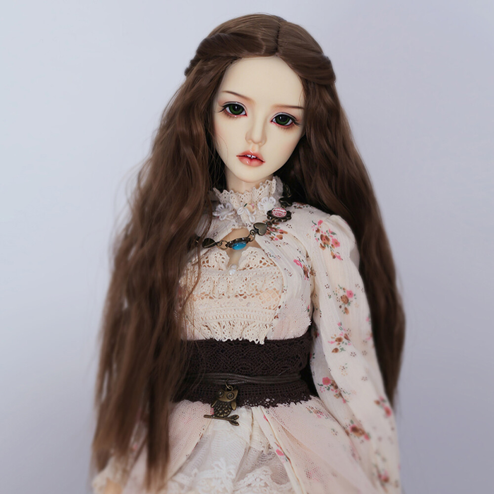 [wamami] Brown Wavy/Curly Long Wig for 1/4 MSD 1/6 1/3 SD AOD DZ BJD ...