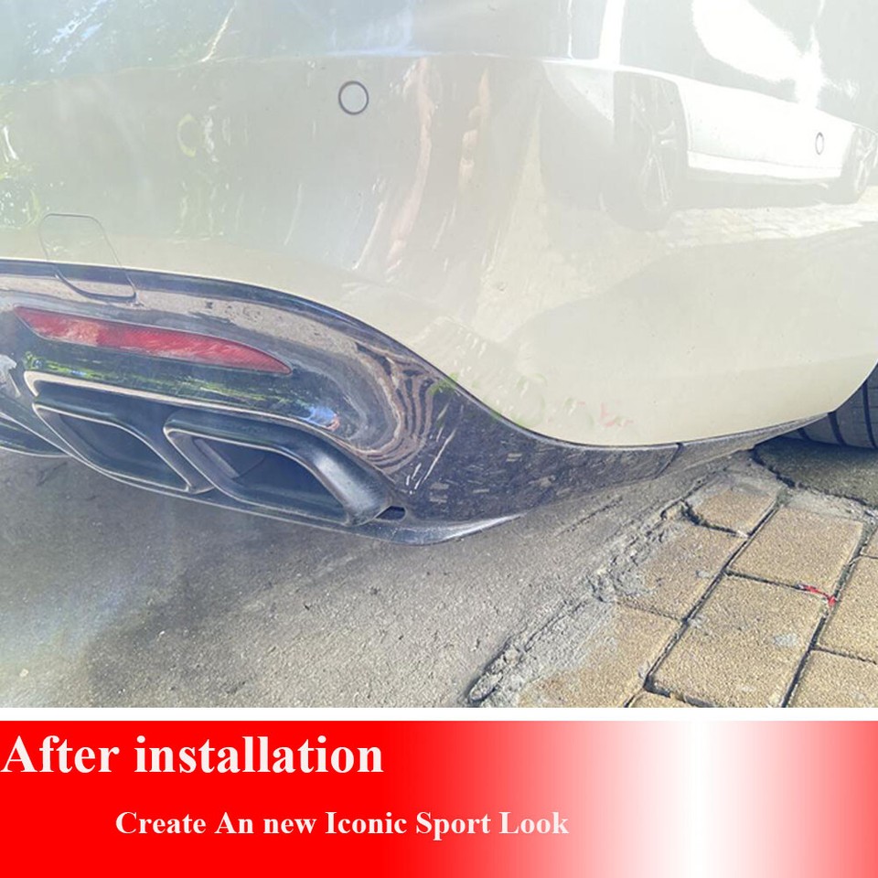 For Mercedes Benz W222 S63 S65 2016-18 REAL CARBON Rear Bumper Diffuser ...