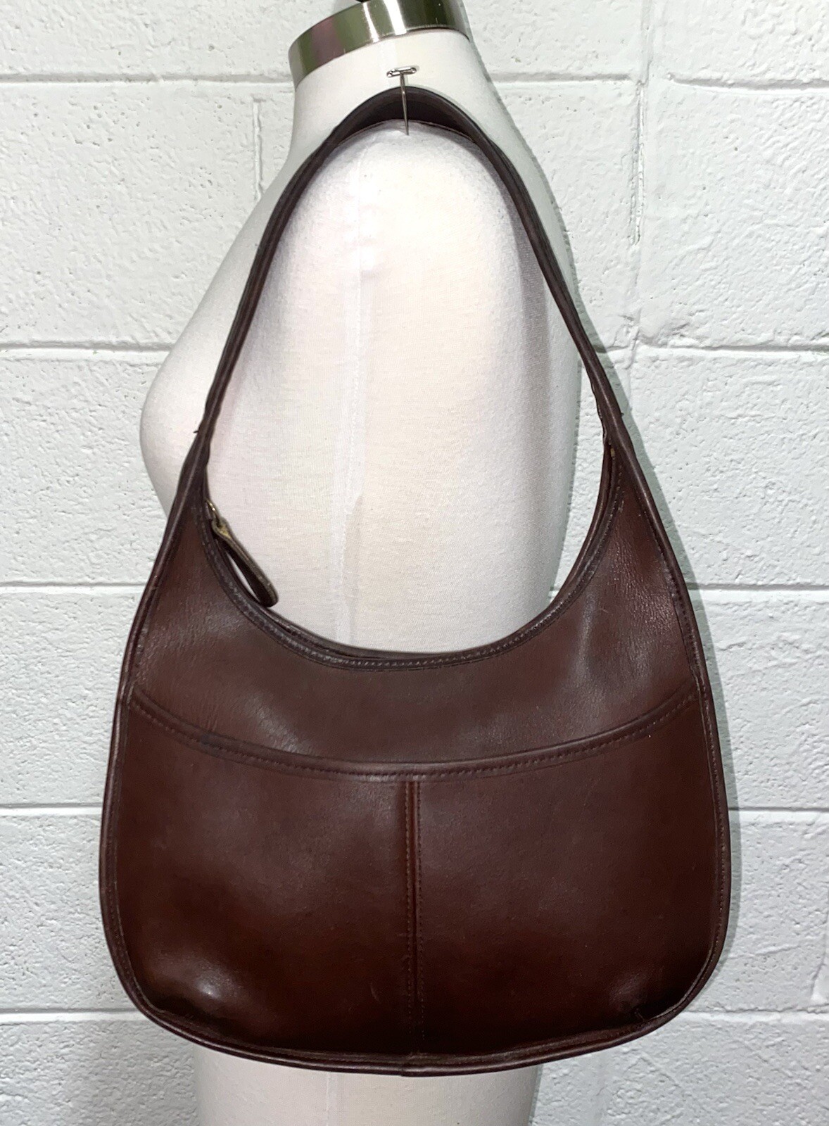 VINTAGE 90s COACH ERGO Dark Brown Leather Shoulder Ho… - Gem