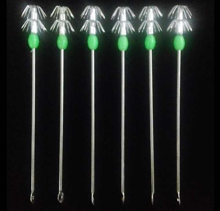 6 X 150mm 17mm SQUID JIG SPIKE CALAMARI LUMO BEAD STAINLESS JIGS ...