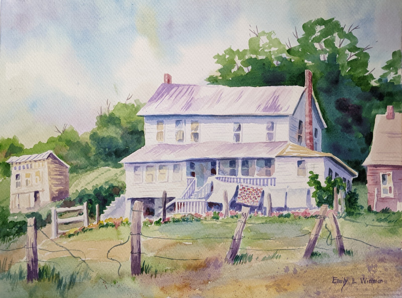 Yoder farm #5/original watercolor painting/20"x15"/Emily L Wittman ...