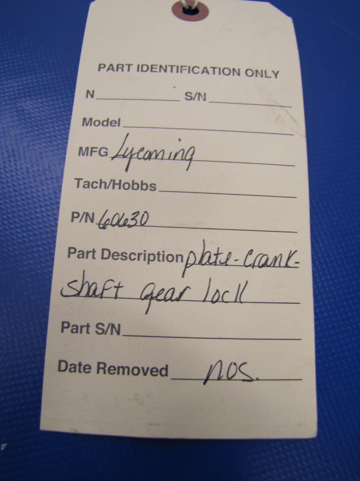 Lycoming GO-480 Plate - Crankshaft Gear Lock P/N 60636 NOS LOT OF 2 ...