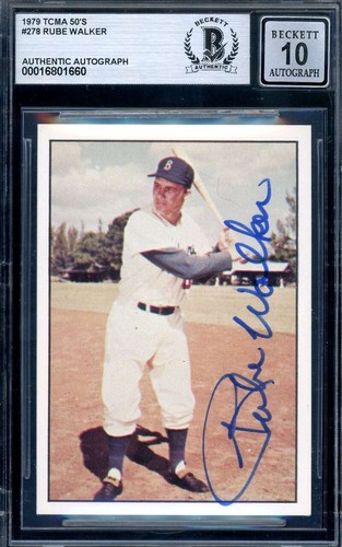Rube Walker Gem Mint 10 Beckett BAS Signed 1979 TCMA Baseball History ...