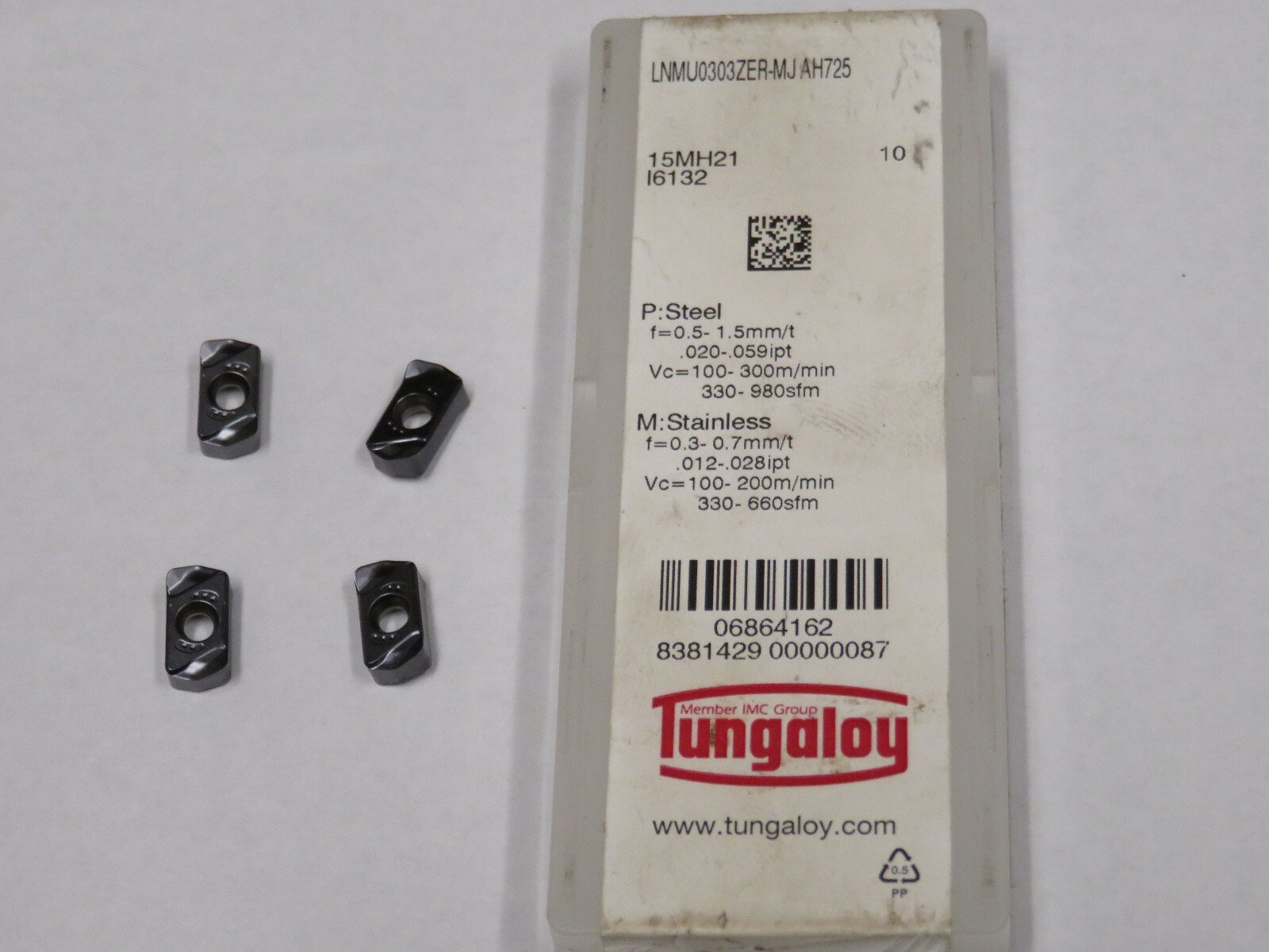 TUNGALOY LNMU0303ZER-MJ AH725 CARBIDE INSERTS, 6 PCS | eBay