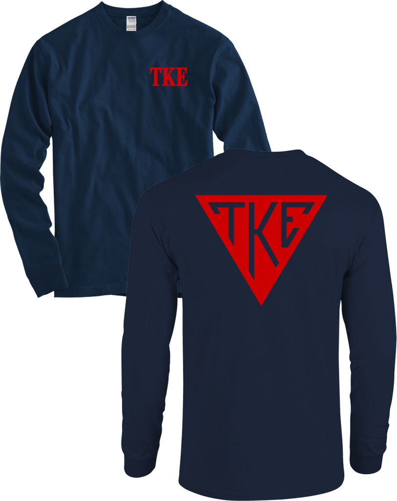 Tau Kappa Epsilon Fraternity Badge Long Sleeve TKE Shirt - MANY COLORS ...