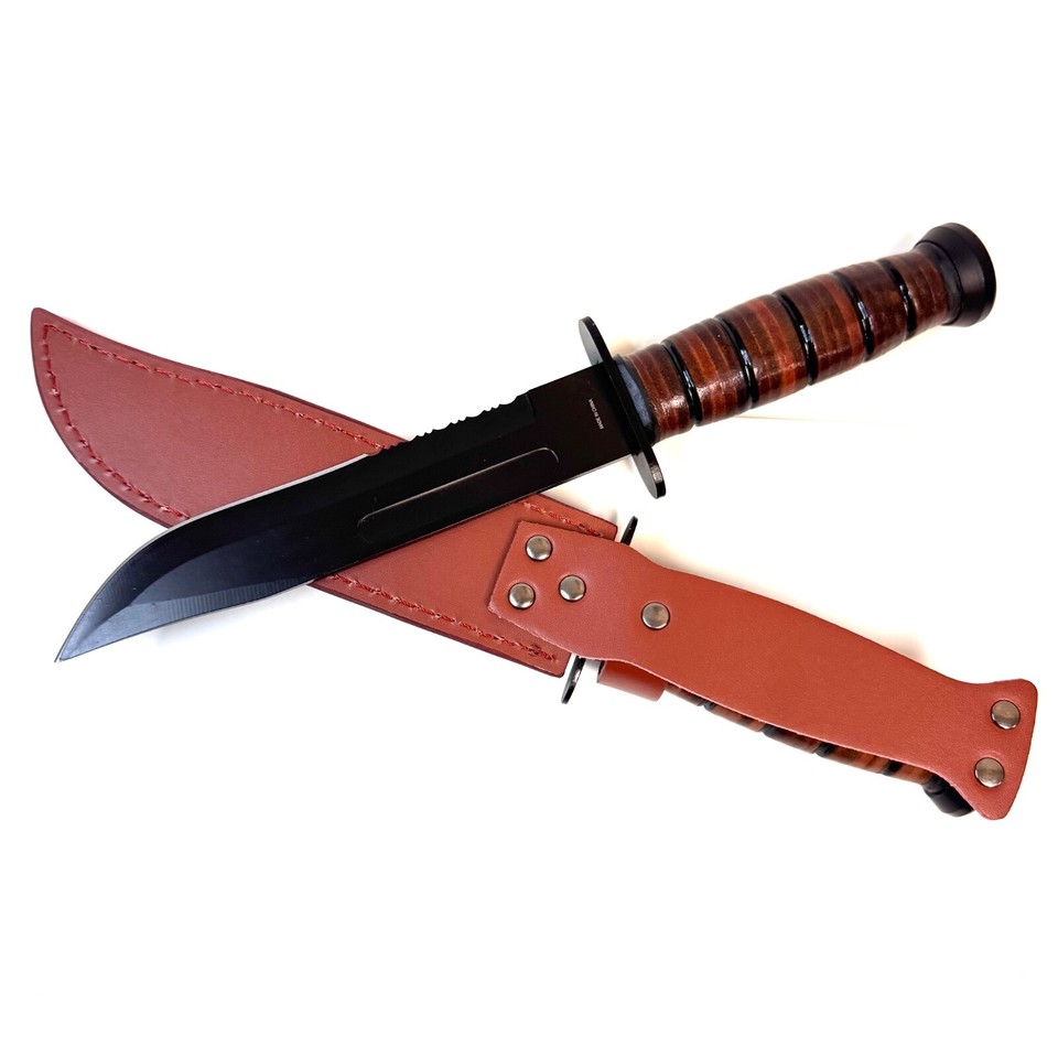 12” Hunting Knife/chef kitchen fruit knife leather handle | eBay